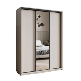 SCHWEBET&Uuml;RENSCHRANK TAVI 150/205/60 cm 3-t&uuml;rig mit Spiegel Kaschmir