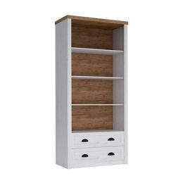 B&Uuml;CHERREGAL L&eacute;andre Wei&szlig; und Holz