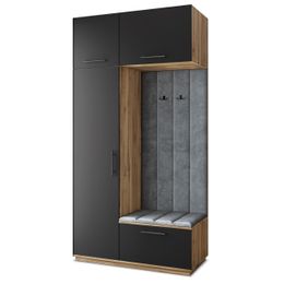 GARDEROBENSCHRANK REMA 120/240/60 cm Modern Garderobe-Set Eiche Wotan
