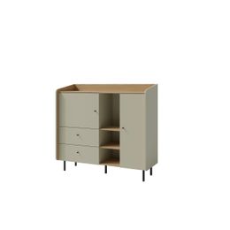 KOMMODE VETTA 125/115/42cm mit 2 Schubladen 2 T&uuml;ren Hellgr&uuml;n
