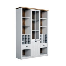 GESCHIRRSCHRANK L&eacute;andre Wei&szlig; und Holz