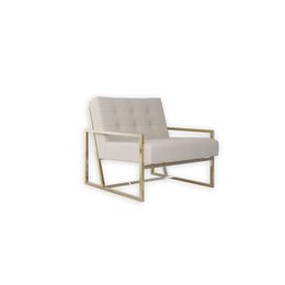 LOUNGESESSEL Duban Beige Boucl&eacute;-Stoff