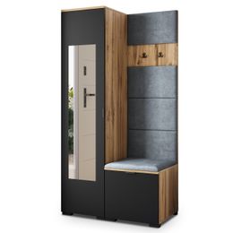 GARDEROBENSCHRANK VIRA 95/181/51 cm Modern Garderobe-Set Eiche Wotan