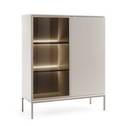 VITRINE SENTIERO 104 / 126 cm mit LED in Kaschmir