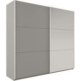 SCHWEBET&Uuml;RENSCHRANK IVERN 225/215/65 cm 2-t&uuml;rig mit Spiegel Grau