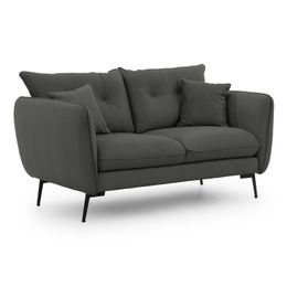 2-SITZER-SOFA Nordloft Dunkelgrau Samt