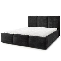 POLSTERBETT MORENA LM 160x200 cm mit Bettk&auml;sten - Schwarz