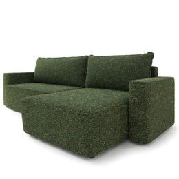 ECKSOFA BELARO BL Gr&uuml;n Chenille mit Schlaffunktion