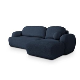 ECKSOFA MODENZA N R-S Blau Boucle-Stoff mit Schlaffunktion