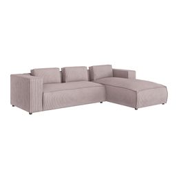 ECKSOFA Nova Puderrosa Cord, Ottomane rechts