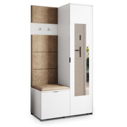 GARDEROBENSCHRANK VIRA 95/181/51 cm Modern Garderobe-Set Wei&szlig;