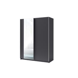 SCHWEBET&Uuml;RENSCHRANK ELRON 150,6/198,5/62cm 2-t&uuml;rig mit Spiegel Graphitfarben
