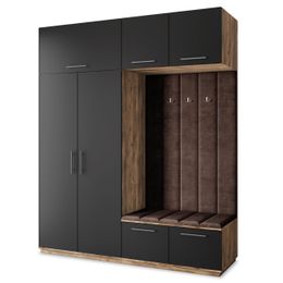 GARDEROBENSCHRANK REMA 200/240/60 cm Modern Garderobe-Set Eiche Lefkas