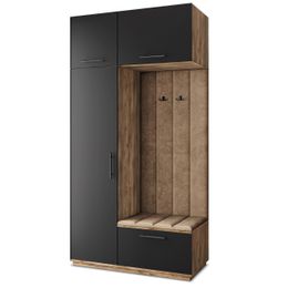 GARDEROBENSCHRANK REMA 120/240/60 cm Modern Garderobe-Set Eiche Lefkas