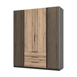 DREHT&Uuml;RENSCHRANK CAGLIARI 200/239/61,9cm 4-t&uuml;rig Schwarz
