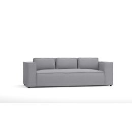 3-SITZER-SOFA Zenith Grau Luxusmicrofaser