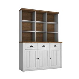 GESCHIRRSCHRANK L&eacute;andre Wei&szlig; und Holz