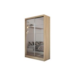 SCHWEBET&Uuml;RENSCHRANK FIORELLA 120/216/61 cm 2-t&uuml;rig mit Spiegel Sonoma Eiche