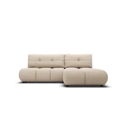 ECKSOFA CORSO R-S Beige Boucle-Stoff mit Schlaffunktion