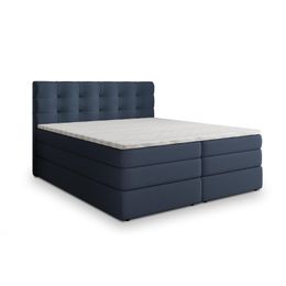 BOXSPRINGBETT AREZI 180x200 cm mit Matratze und Topper - Blau