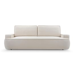 BETTSOFA SOLO Beige Bucle-Stoff mit Schlaffunktion