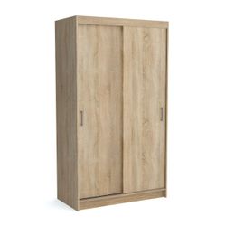 SCHWEBET&Uuml;RENSCHRANK NICOLA 120/215/60 cm 2-t&uuml;rig mit Spiegel Sonoma Eiche