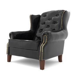 CHESTERFIELD-SESSEL Lento Schwarz vegan Leder
