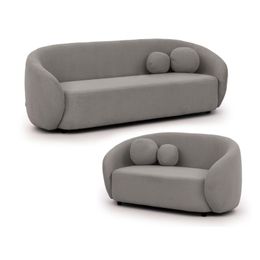 SITZGARNITUR 3+2 Roundi Grau Boucl&eacute;