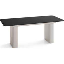 ESSTISCH Riven rechteckig ausziehbar verl&auml;ngerbar mit Butterfly-Auszug, Schwarz 180-276/90/76 cm