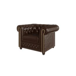 CHESTERFIELD-SESSEL Morin Braun vegan Leder