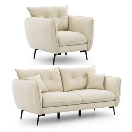 SITZGARNITUR 3+1 Nordloft Beige Samt