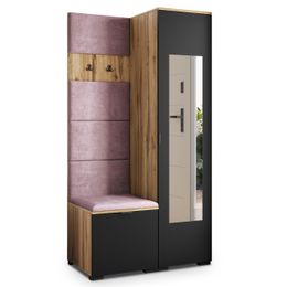 GARDEROBENSCHRANK VIRA 95/181/51 cm Modern Garderobe-Set Eiche Wotan