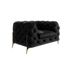 CHESTERFIELD-SESSEL Lexi Schwarz Samt