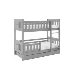 ETAGENBETT LUCIA mit Bettkasten 80x160 cm Hellgrau