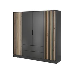 DREHT&Uuml;RENSCHRANK NELIANA 206/200/51 cm 4-t&uuml;rig Graphitfarben