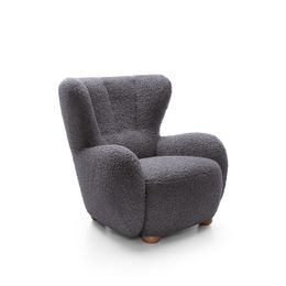 SESSEL MIST, Polstersessel Klassisch Loungesessel, Bucle-Stoff Braun