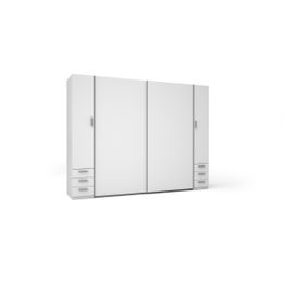 SCHWEBET&Uuml;RENSCHRANK AMAREN 269,6/207,6/61,4cm 2-t&uuml;rig mit Spiegel Wei&szlig;