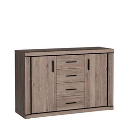 KOMMODE MALAGA 137/91/45cm mit 4 Schubladen 2 T&uuml;ren Braun