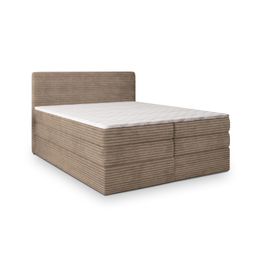 BOXSPRINGBETT LUNERA 180x200 cm mit Matratze und Topper - Beige