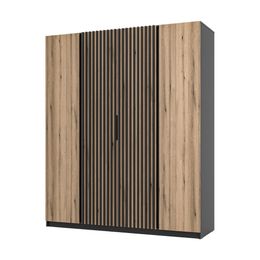 DREHT&Uuml;RENSCHRANK CAGLIARI 200/239/61,9cm 4-t&uuml;rig Schwarz