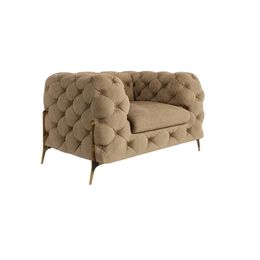 CHESTERFIELD-SESSEL Lexi Beige Samt