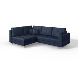 ECKSOFA Lorine Mikrofaser Dunkelblau