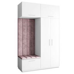 GARDEROBENSCHRANK REMA 150/240/60 cm Modern Garderobe-Set Wei&szlig;