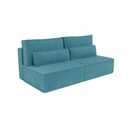 BETTSOFA LINO Blau Kordstoff mit Schlaffunktion
