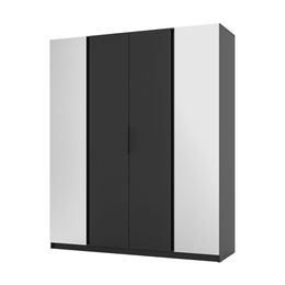 DREHT&Uuml;RENSCHRANK CAGLIARI 200/239/61,9cm 4-t&uuml;rig mit Spiegel Schwarz