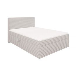 BOXBETT Roma 140/200 cm Hellgrau Pl&uuml;schcord
