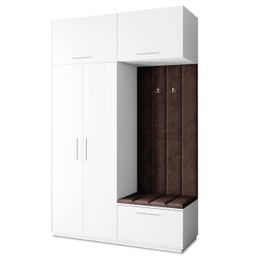 GARDEROBENSCHRANK REMA 150/240/60 cm Modern Garderobe-Set Wei&szlig;