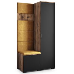 GARDEROBENSCHRANK LORI 95/181/51 cm Modern Garderobe-Set Eiche Lefkas