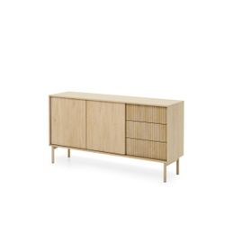 SIDEBOARD ROCCO 153,5x39,5x79,8 cm mit 3 Schubladen und 2 T&uuml;ren Eichefarben