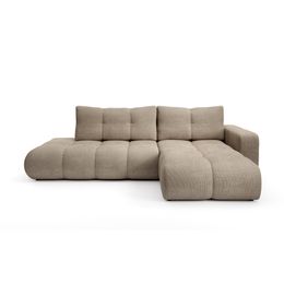 ECKSOFA DUCA R-S Grau Chenille mit Schlaffunktion